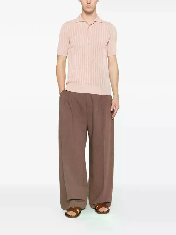 LUIGI GENTILE Open-knit Polo Shirt