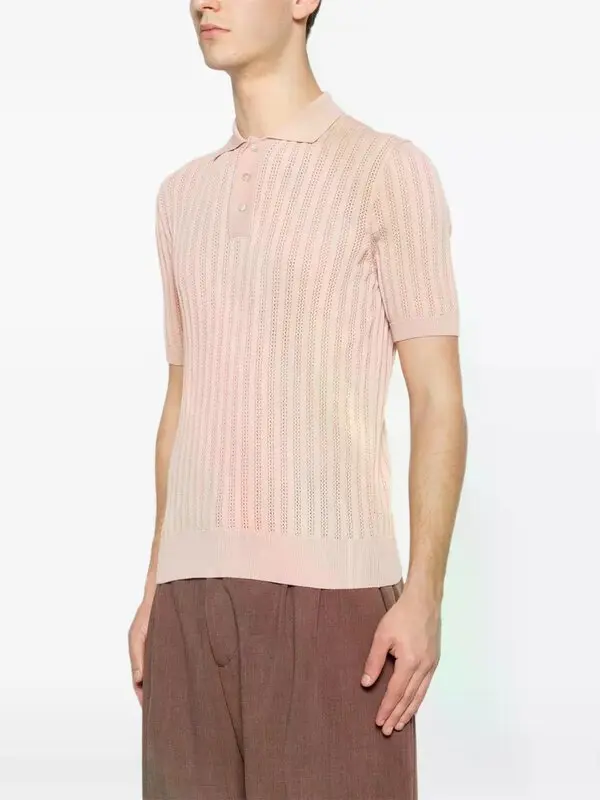 LUIGI GENTILE Open-knit Polo Shirt