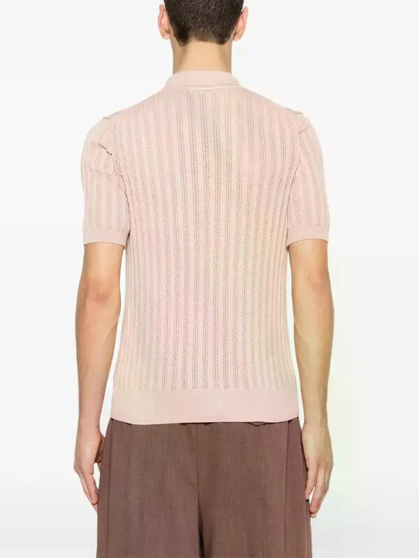LUIGI GENTILE Open-knit Polo Shirt