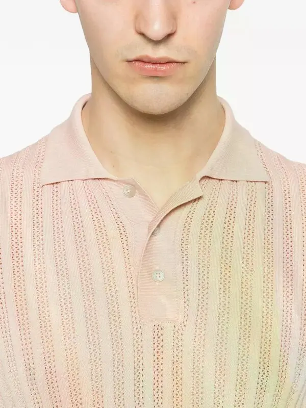 LUIGI GENTILE Open-knit Polo Shirt