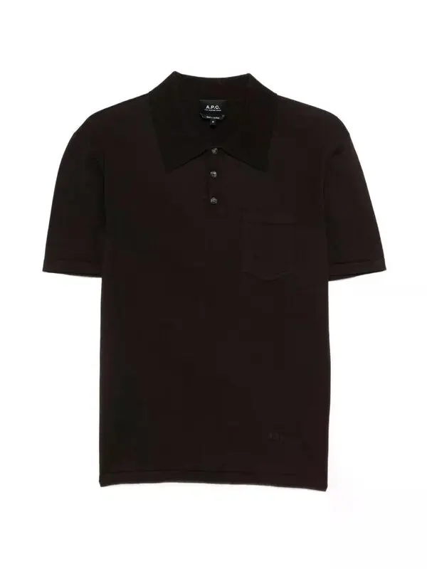 A.p.c. Chest-pocket Polo Shirt - Brown