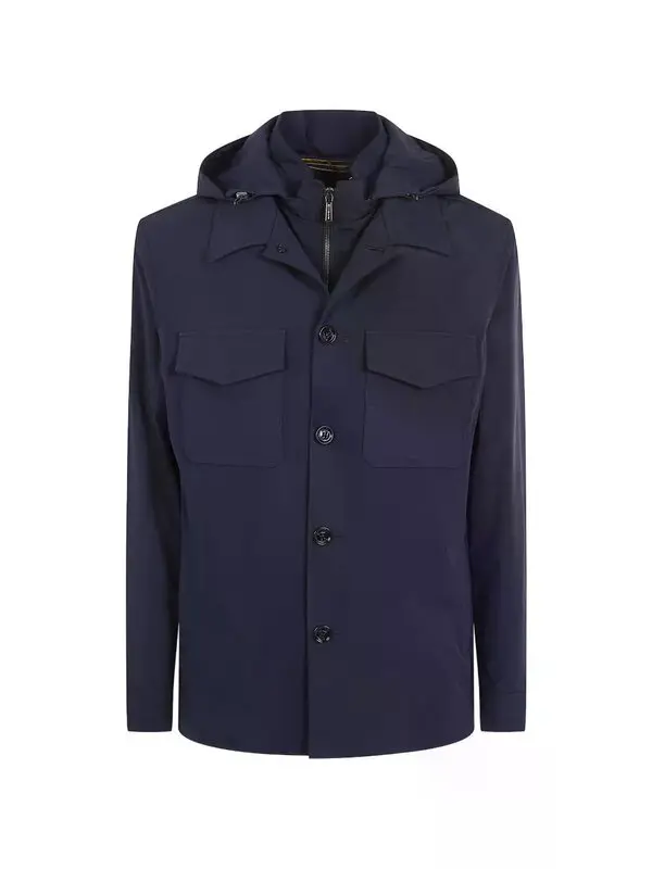 MOORER Hooded Jacket - Blue