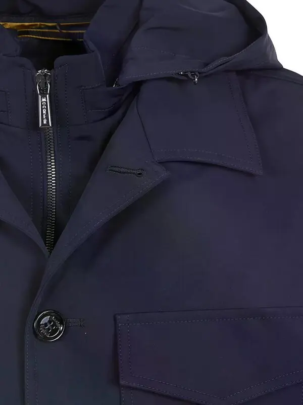 MOORER Hooded Jacket - Blue