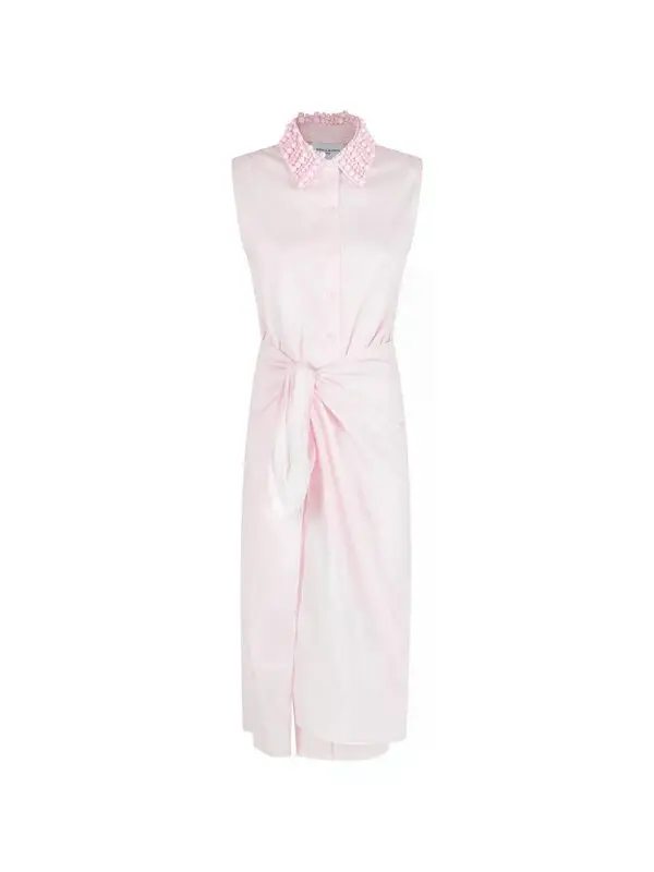 ISABELLE BLANCHE Beaded-collar Wrap-effect Dress