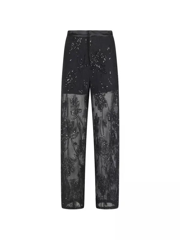 ISABELLE BLANCHE Sequin Floral Trousers