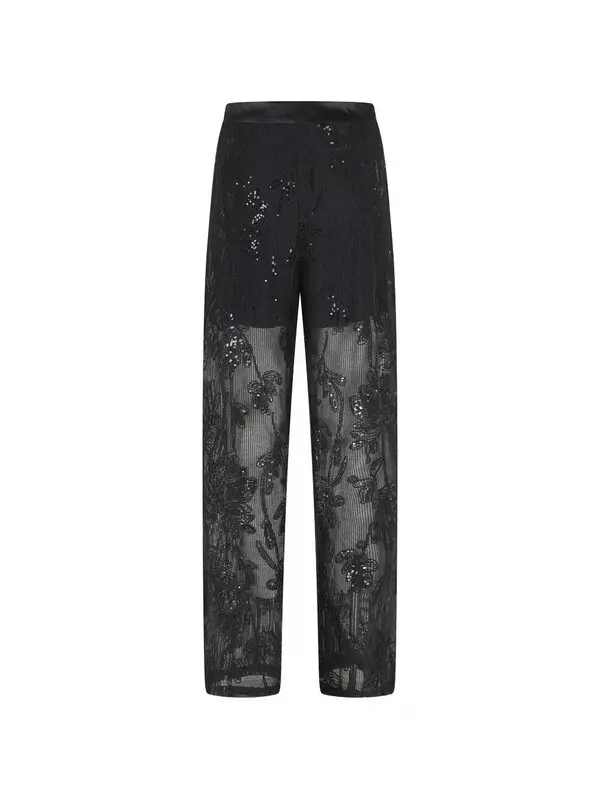 ISABELLE BLANCHE Sequin Floral Trousers