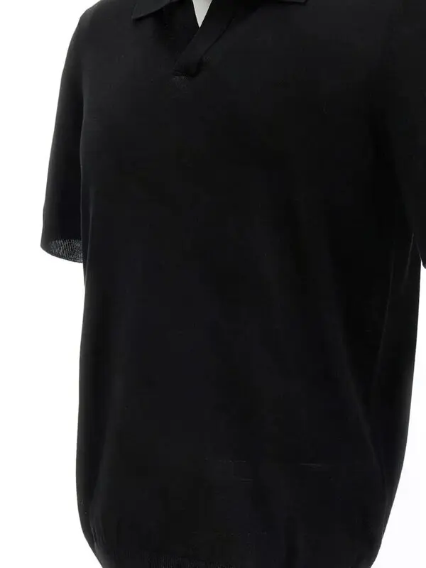 Tagliatore Fine-knit Polo Shirt - Black