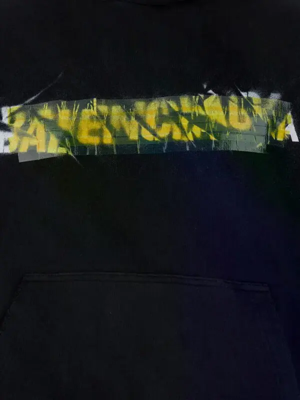 Balenciaga Medium Logo-print Hoodie - Black