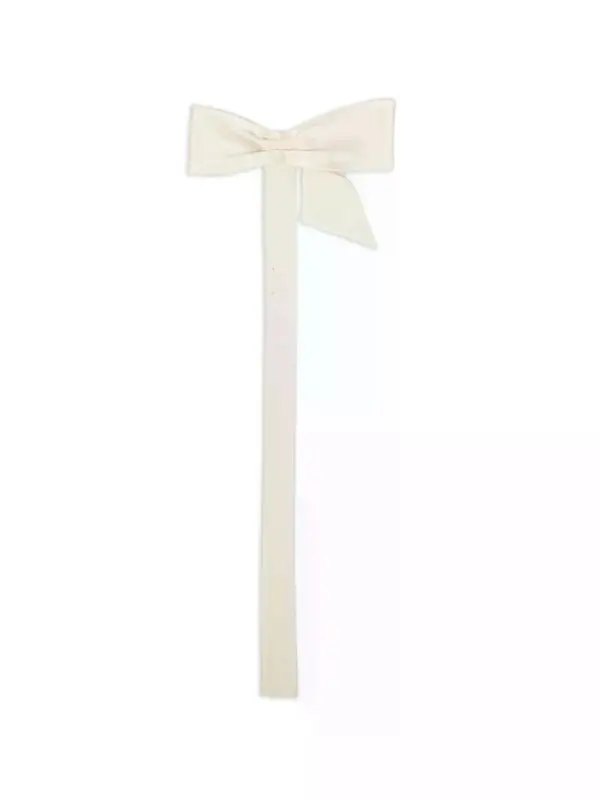 FORTE_FORTE Shiny Bow Scarf - Neutrals