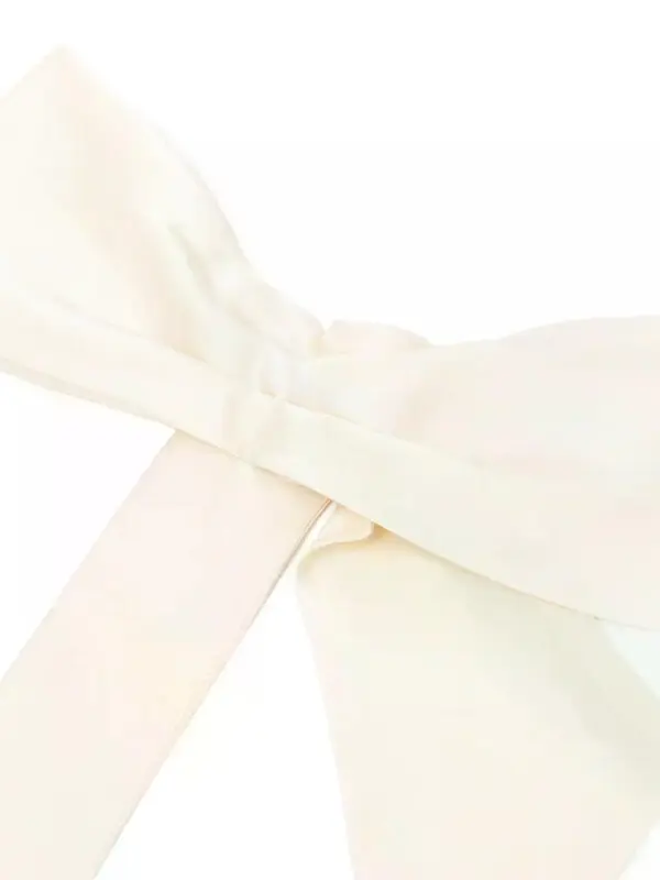 FORTE_FORTE Shiny Bow Scarf - Neutrals