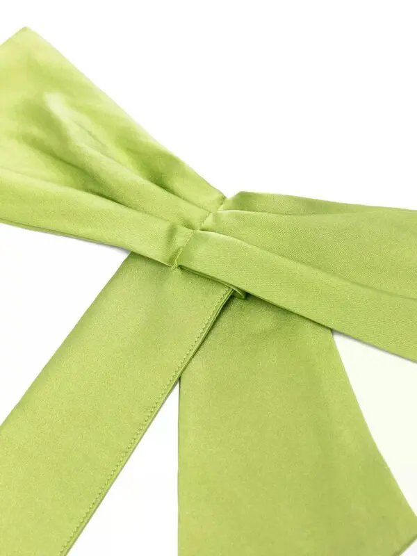FORTE_FORTE Satin Bow Scarf - Green