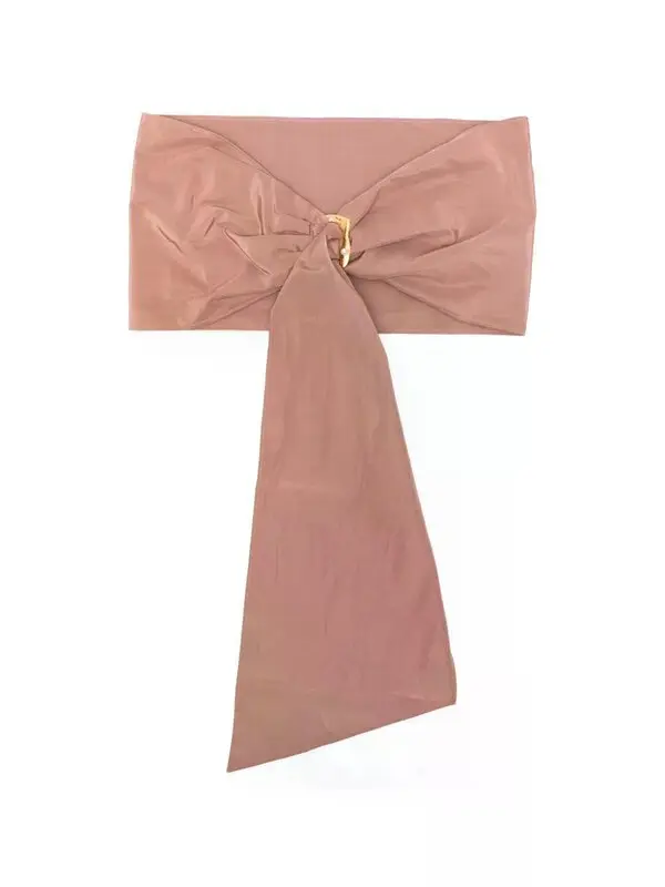 FORTE_FORTE Jewel Buckle Taffeta Belt - Pink