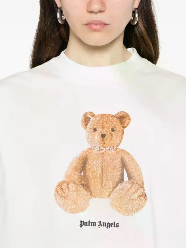 Palm Angels Bear-print T-shirt - Neutrals