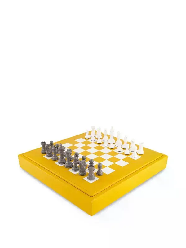 HECTOR SAXE Checkered Leather Chess Set