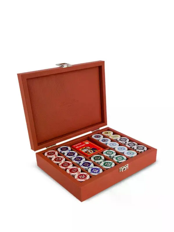 HECTOR SAXE Leather Poker Set