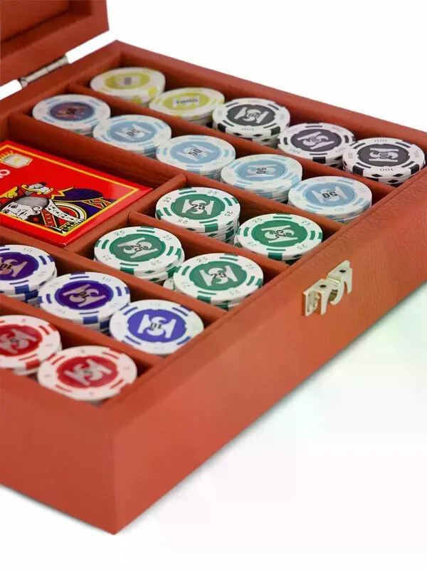 HECTOR SAXE Leather Poker Set
