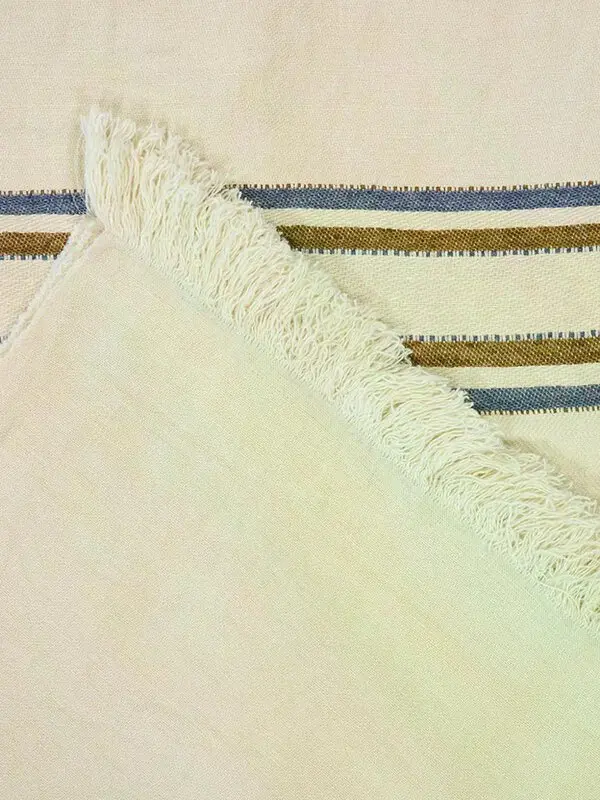 LIBECO Striped Fringed Coverlet