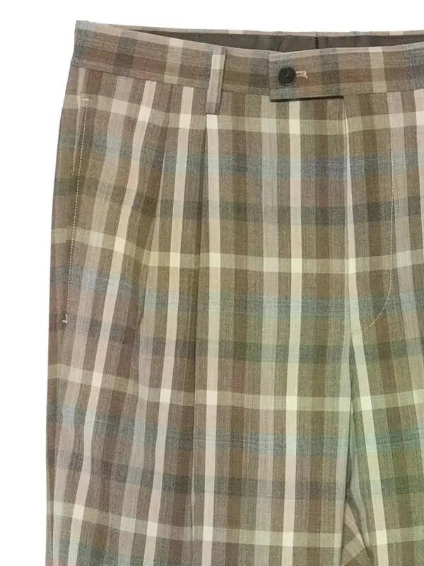 Auralee Check Pleated Trousers