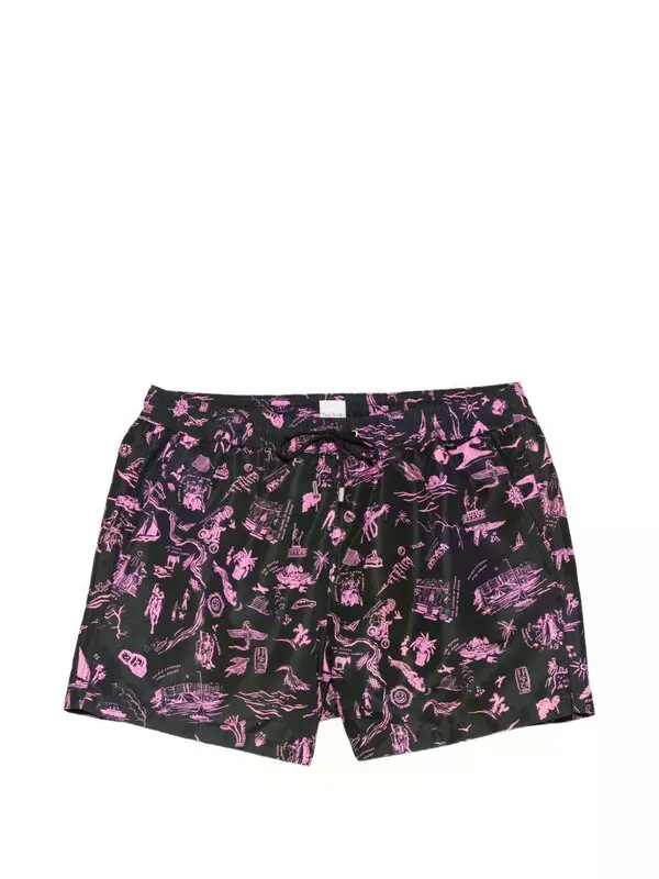 Paul Smith Printed Swim Shorts - Black