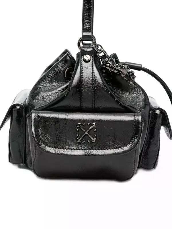 Off-White Chain Pocket Bucket Bag - Black