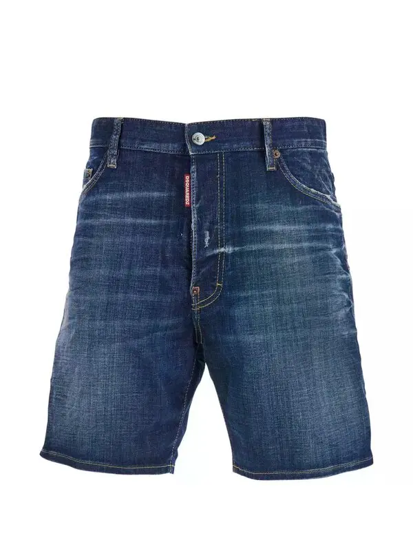 Dsquared2 Frayed Denim Shorts - Blue