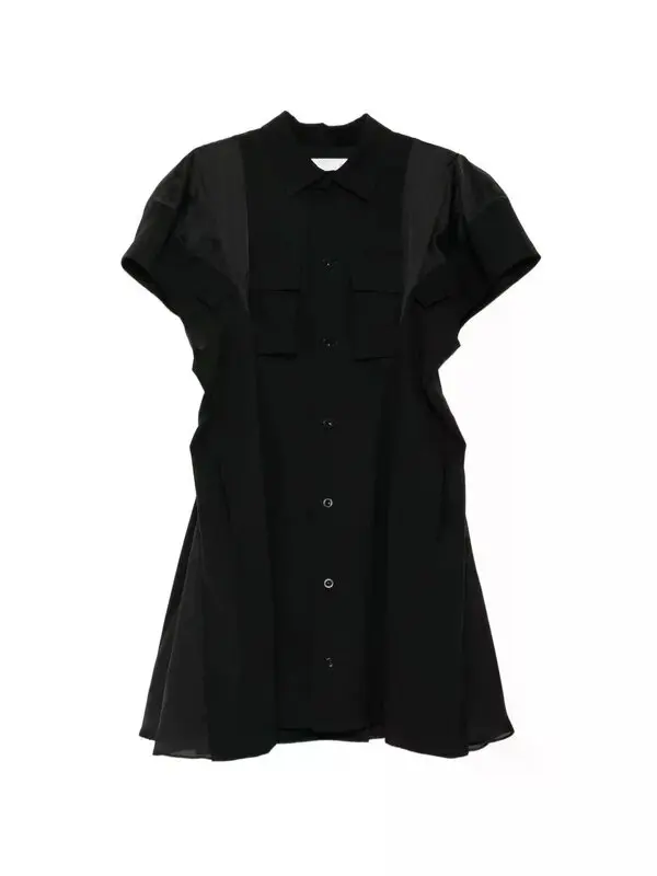Sacai Wool Mini Dress - Black
