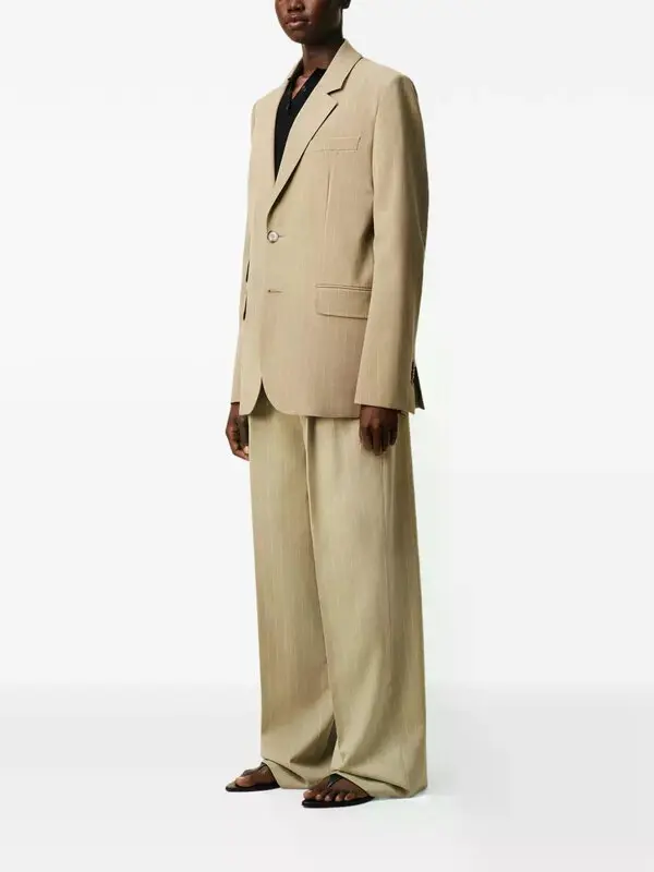 AMI Paris Wool Gabardine Single-breasted Boxy Jacket - Neutrals