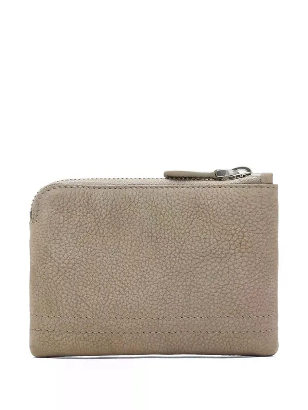 AMI Paris Carrousel Zipped Leather Wallet - Neutrals