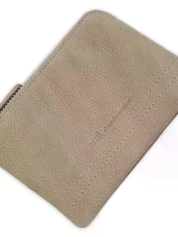 AMI Paris Carrousel Zipped Leather Wallet - Neutrals