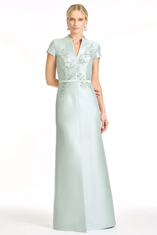 Sachin & Babi Embellished Charlotte Gown - Celadon