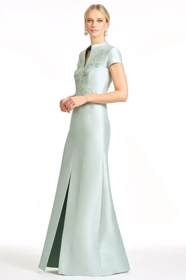 Sachin & Babi Embellished Charlotte Gown - Celadon