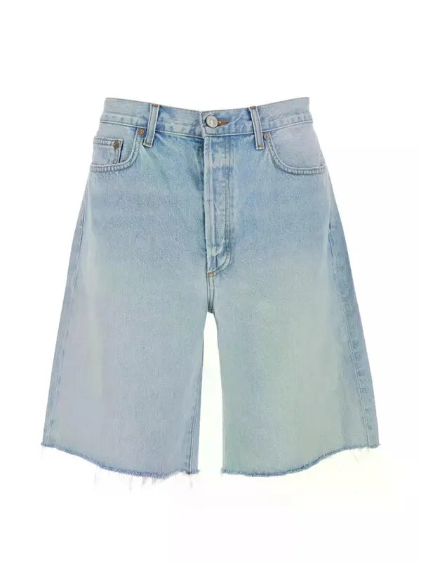 AGOLDE Frayed Denim Shorts - Blue