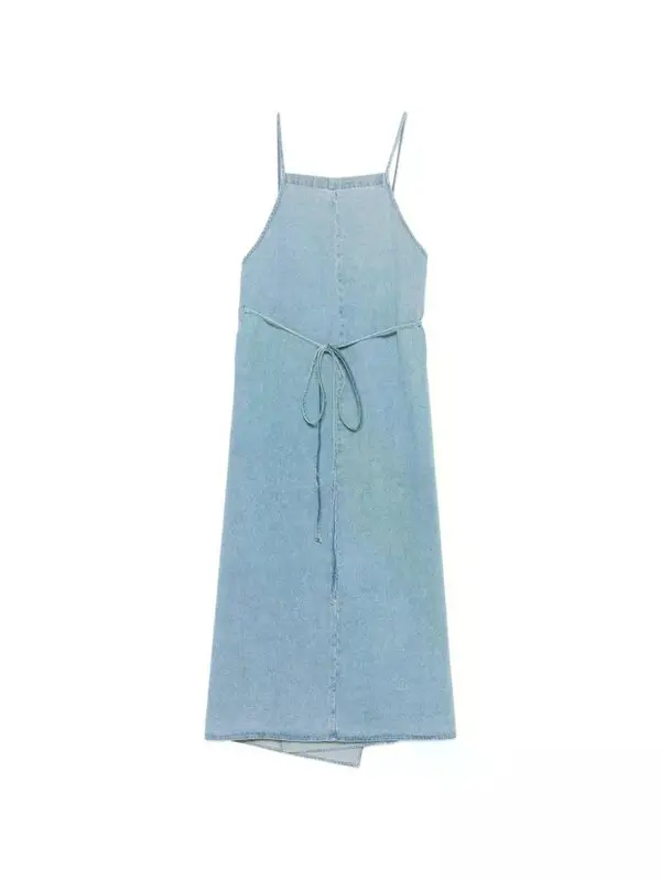 BASERANGE Yumi Apron Midi Dress - Blue