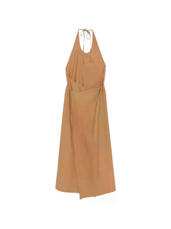 BASERANGE Apron Midi Dress - Brown