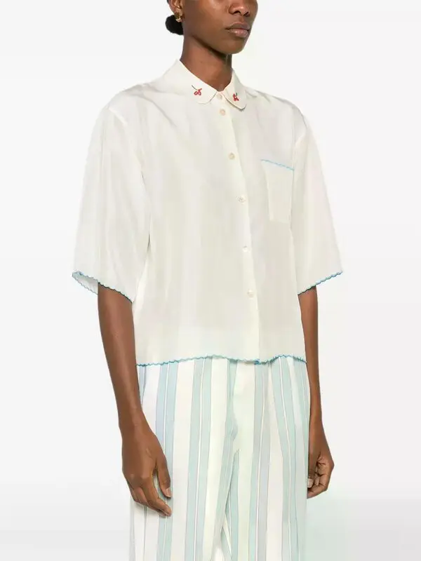 FORTE_FORTE Scallop-trim Shirt