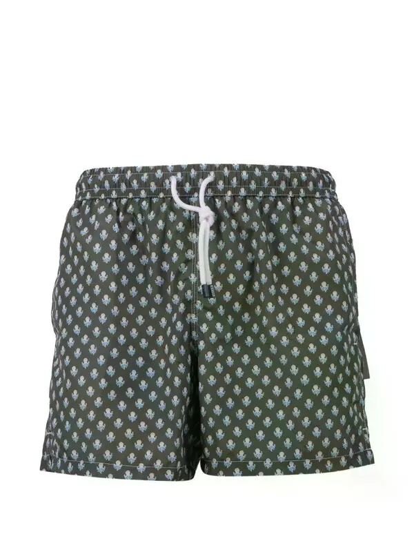 Fedeli Patterned Swim Trousers - Green
