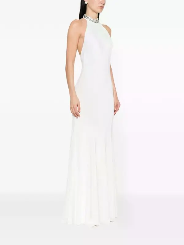 NISSA Backless Maxi Dress - White