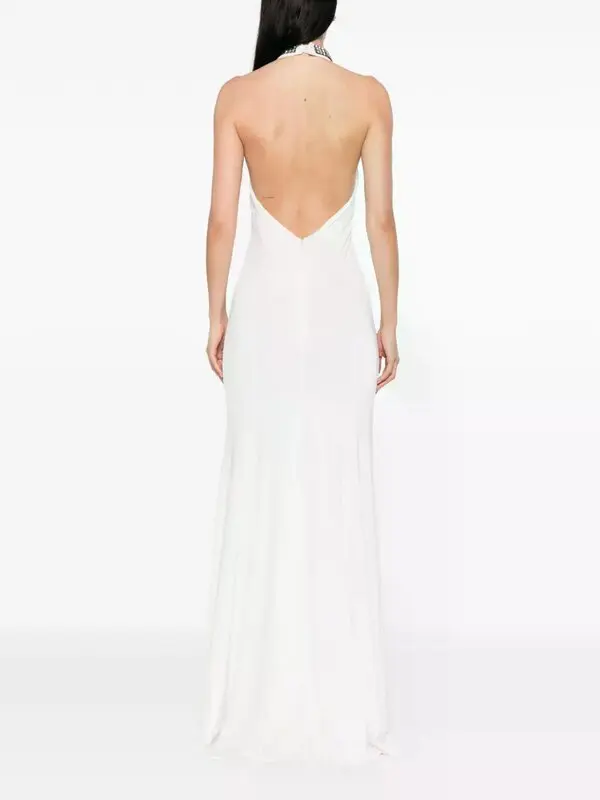 NISSA Backless Maxi Dress - White