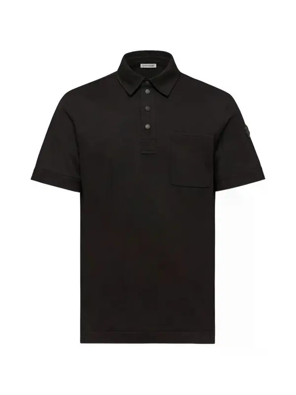 Moncler Piqué Polo Shirt - Black