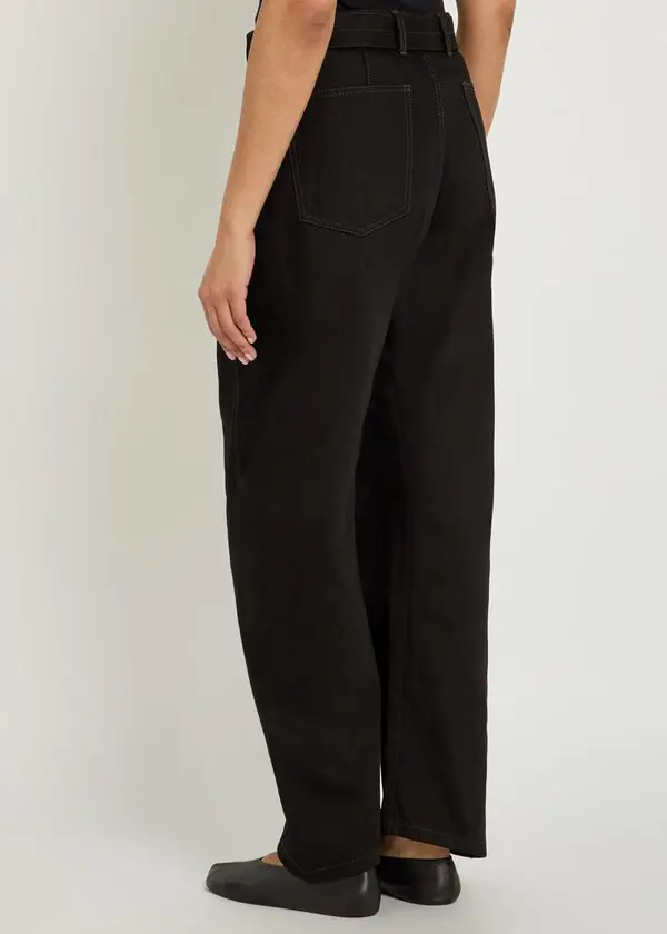 LEMAIRE High-rise Barrel-leg Jeans - Black
