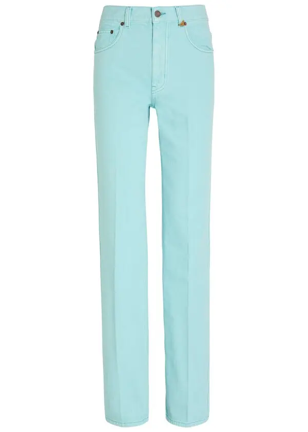Chloé High-rise Straight-leg Jeans - Turquoise