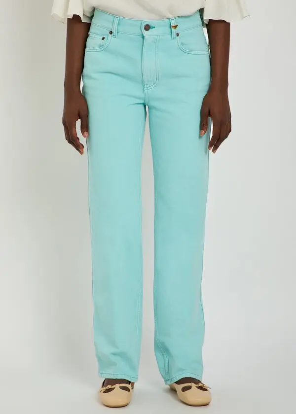 Chloé High-rise Straight-leg Jeans - Turquoise