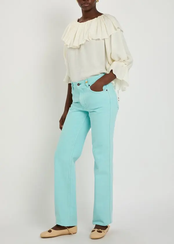 Chloé High-rise Straight-leg Jeans - Turquoise