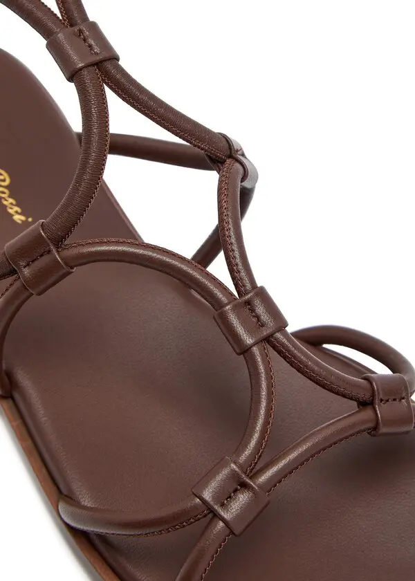 GIANVITO ROSSI Woven Leather Sandals - Brown
