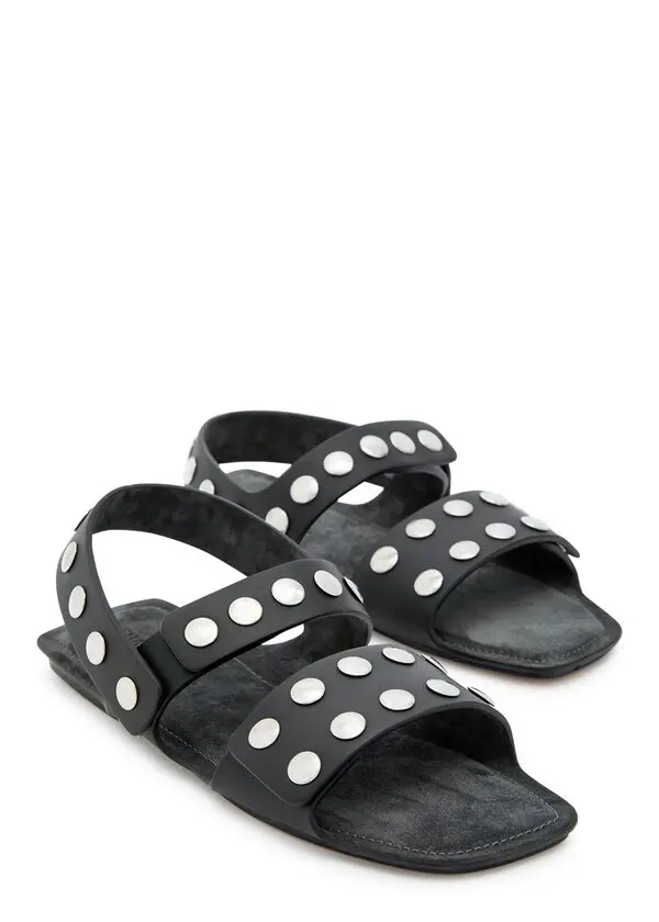 Khaite Boden Studded Leather Sandals - Black