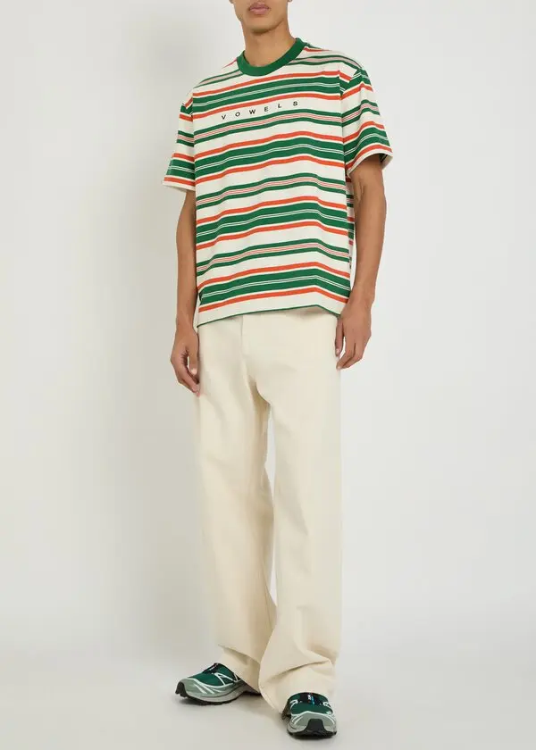 VOWELS Striped Cotton T-shirt