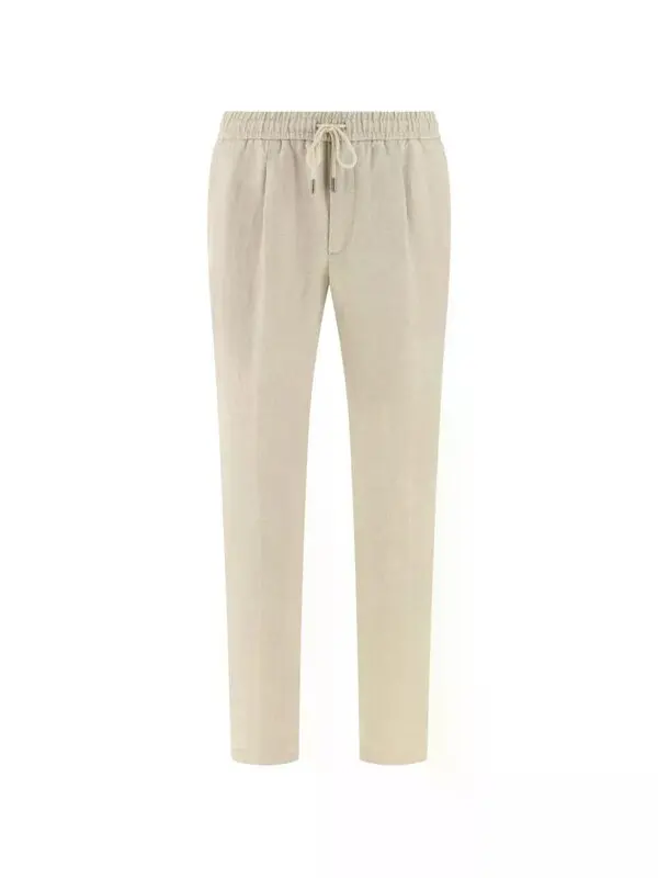 Boggi Milano Linen Tapered Fit Pants With Drawstring Waist