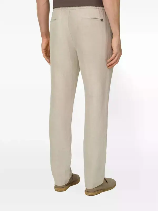 Boggi Milano Linen Tapered Fit Pants With Drawstring Waist