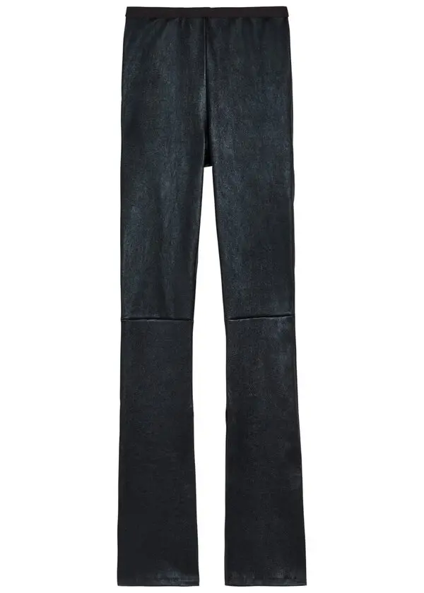 Rick Owens Carmen Flared-leg Leather-blend Trousers