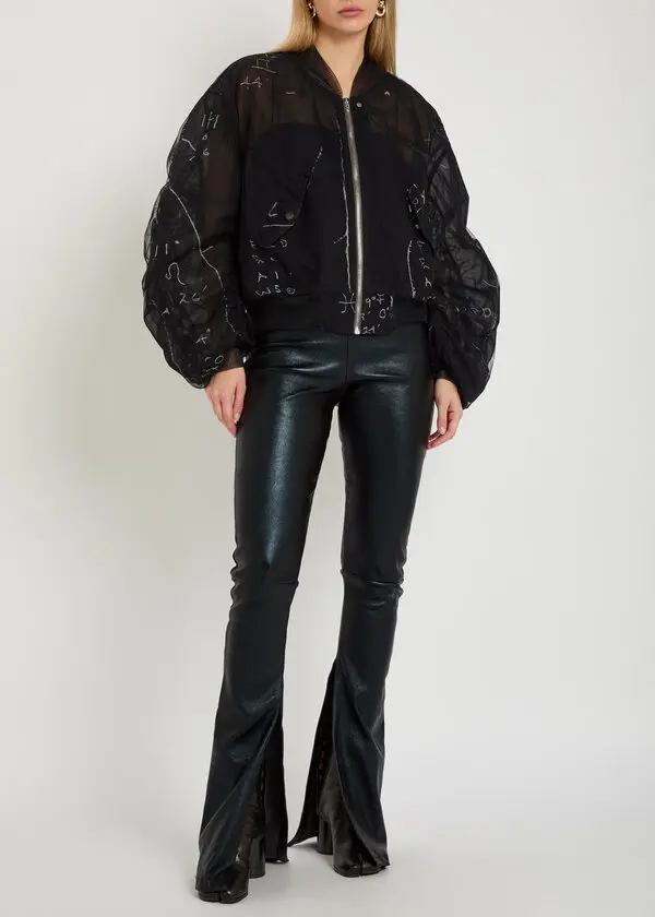 Rick Owens Carmen Flared-leg Leather-blend Trousers